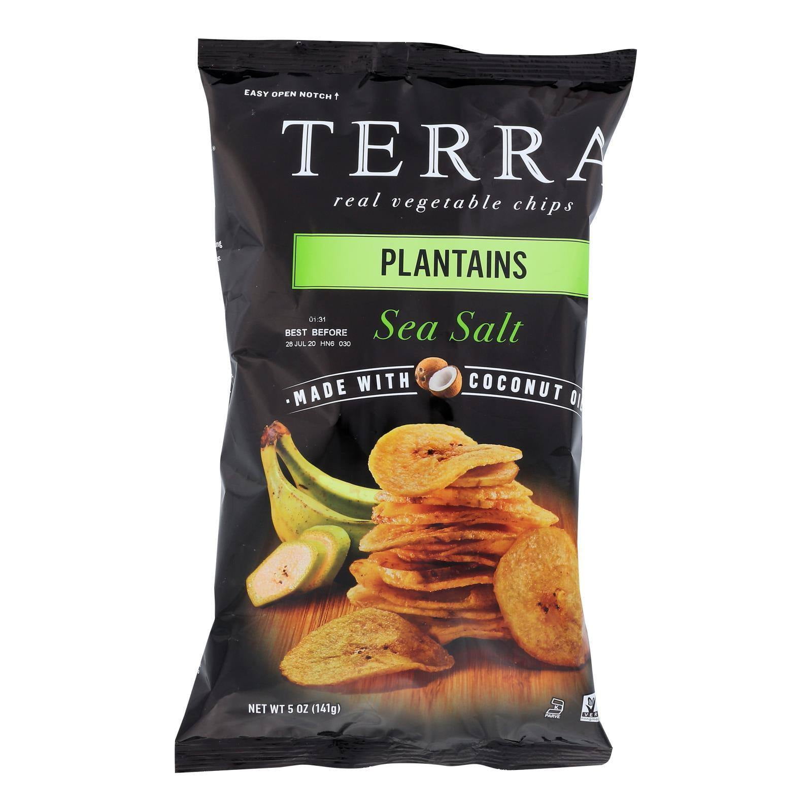Terra Chips Veggie Chips - Plantains with Sea Salt - Case of 12 - 5 oz ...