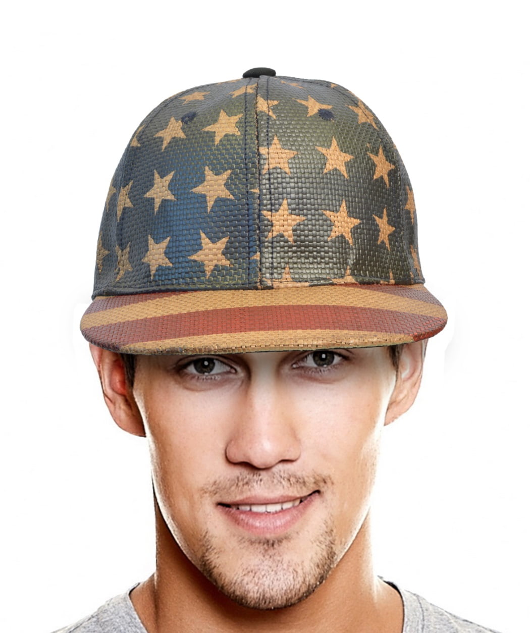 Terra Cool Mens Baseball Cap Hat USA American Flag Printed Flat Bill ...