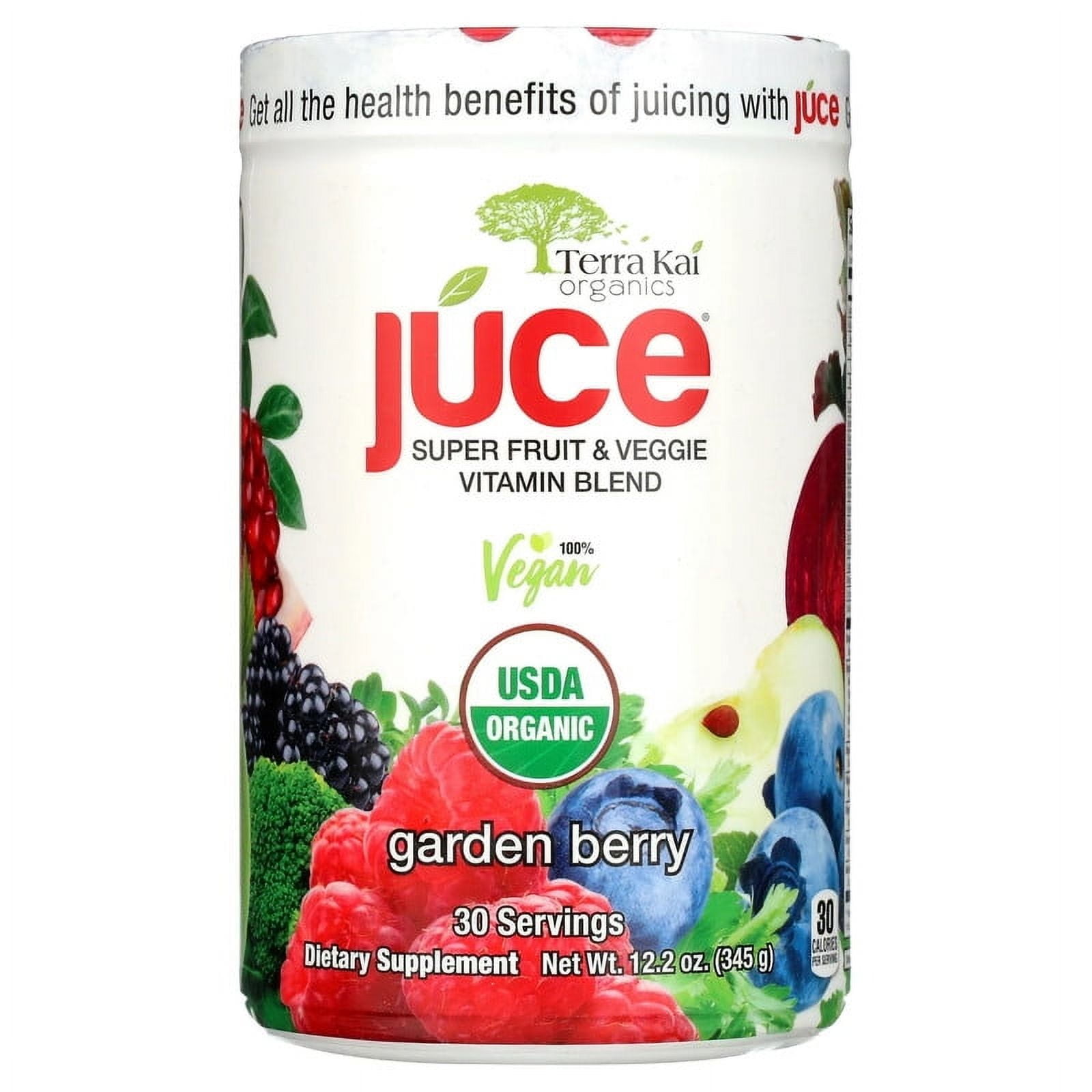 Terra Kai USDA Organic Juce Super Fruit & Veggie Berry Blend Powder, 12 ...