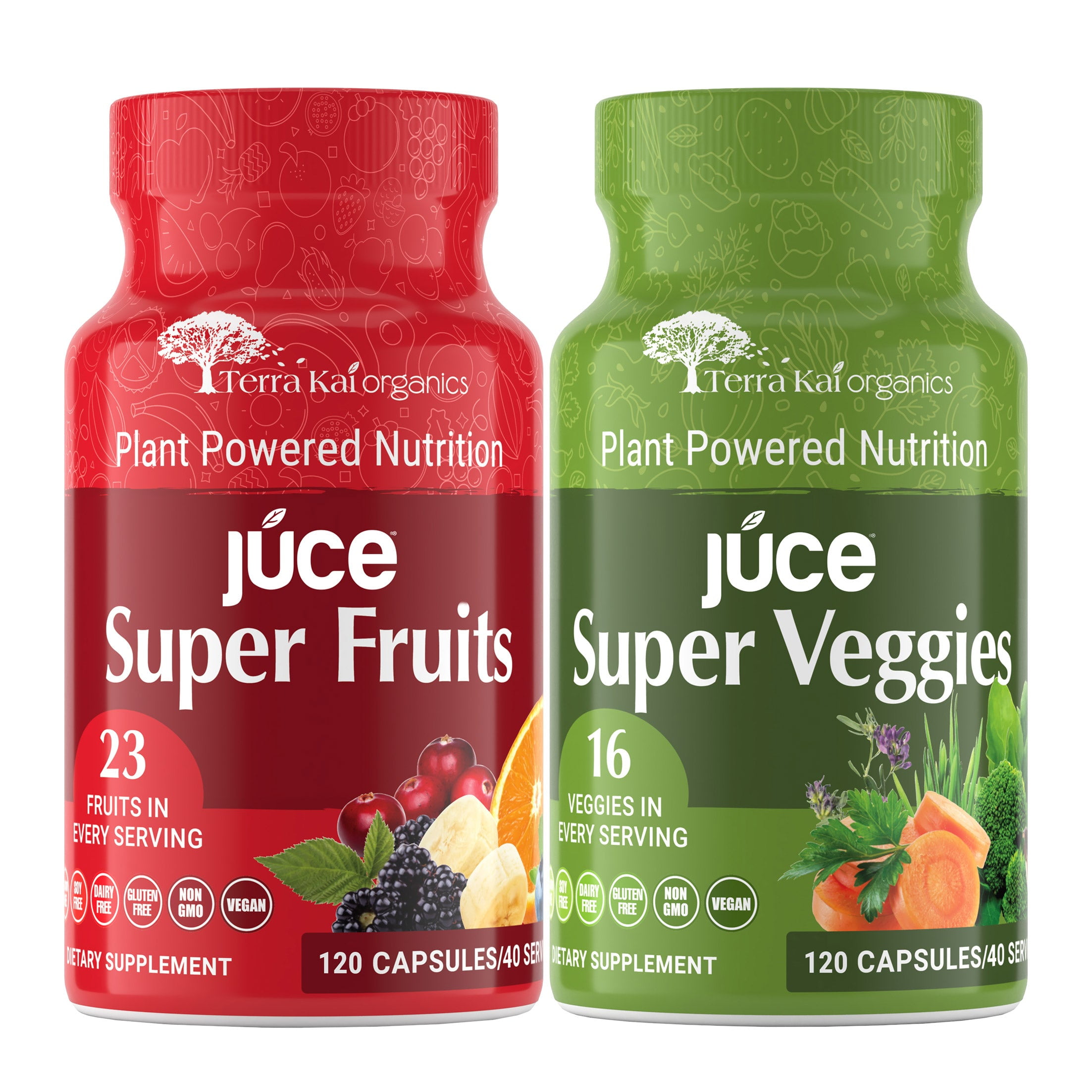 Terra Kai Organics Juce Super Fruit And Veggie Supplement 240 Capsules 100 Organic Vegan