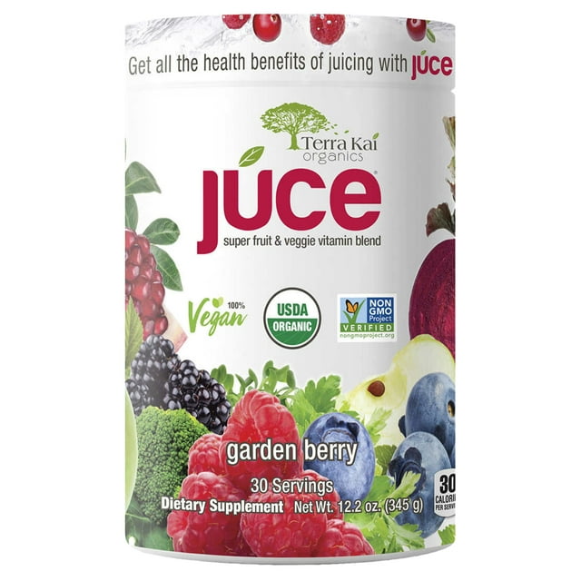 Terra Kai Organics Juce Super Fruit & Veggie Vitamin Blend Garden Berry ...