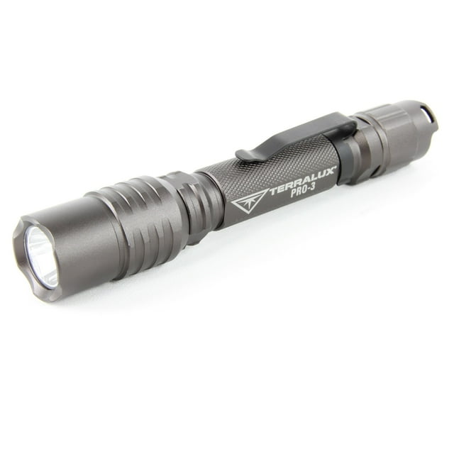 TerraLux TLF-PRO-3-GRY Pro Series 280 Lumens LED Flashlight, Gray ...