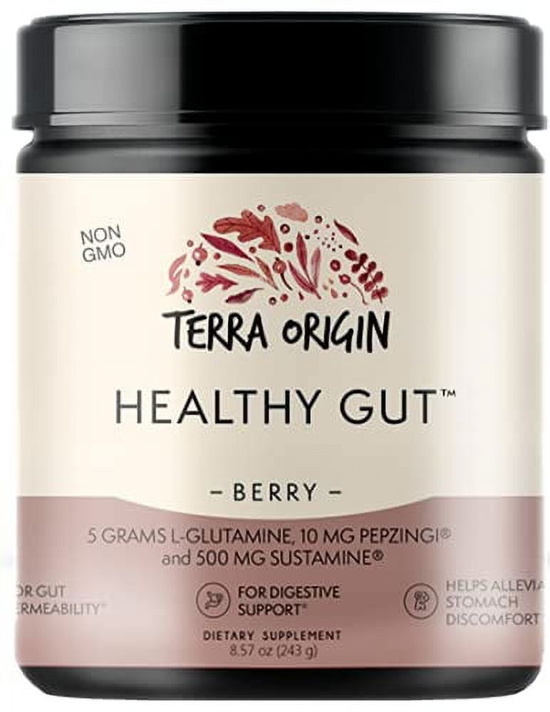 Terra Origin Healthy Gut Berry with L-Glutamine, Zinc, Glucosamine ...