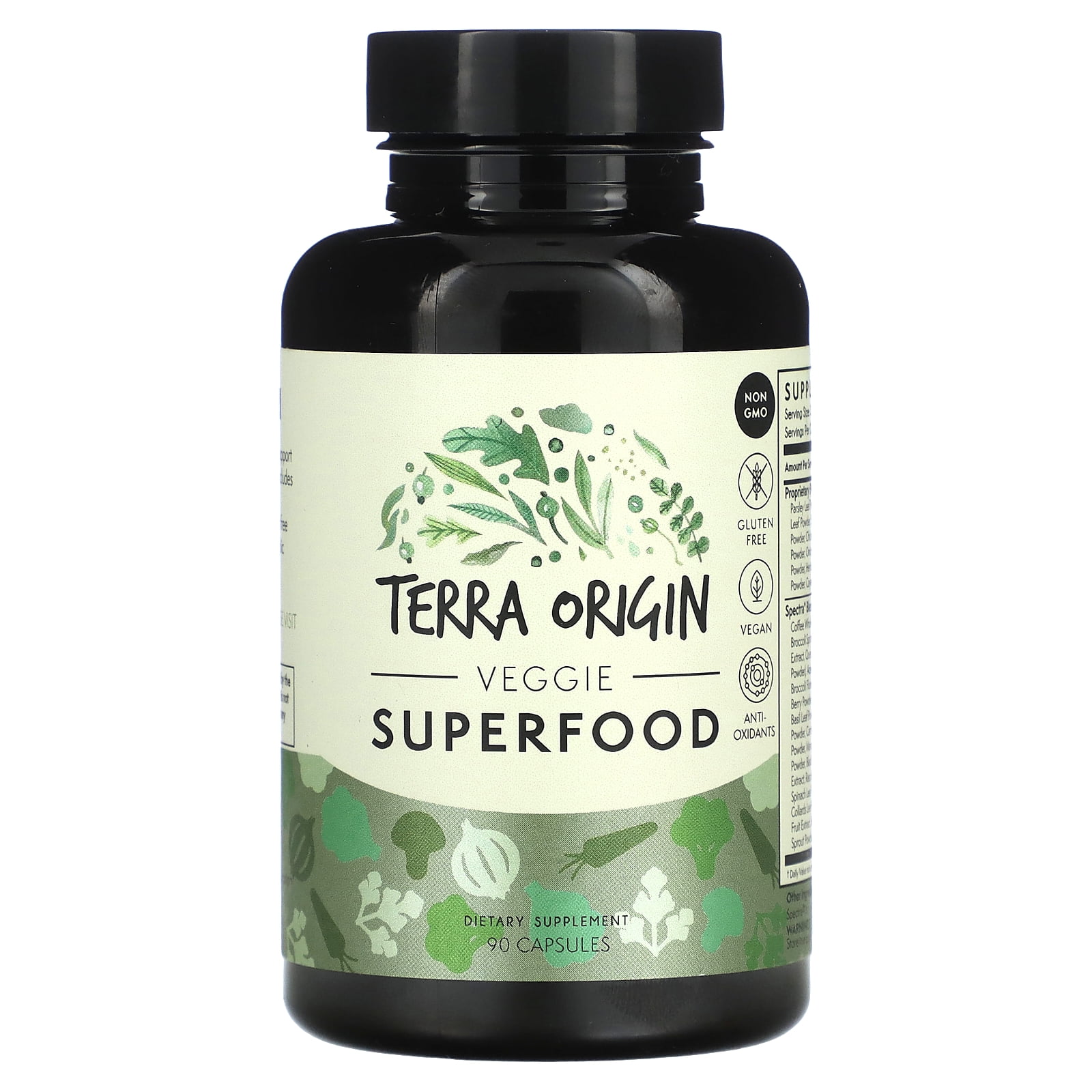 Terra Origin Veggie Superfood, 90 Capsules - Walmart.com