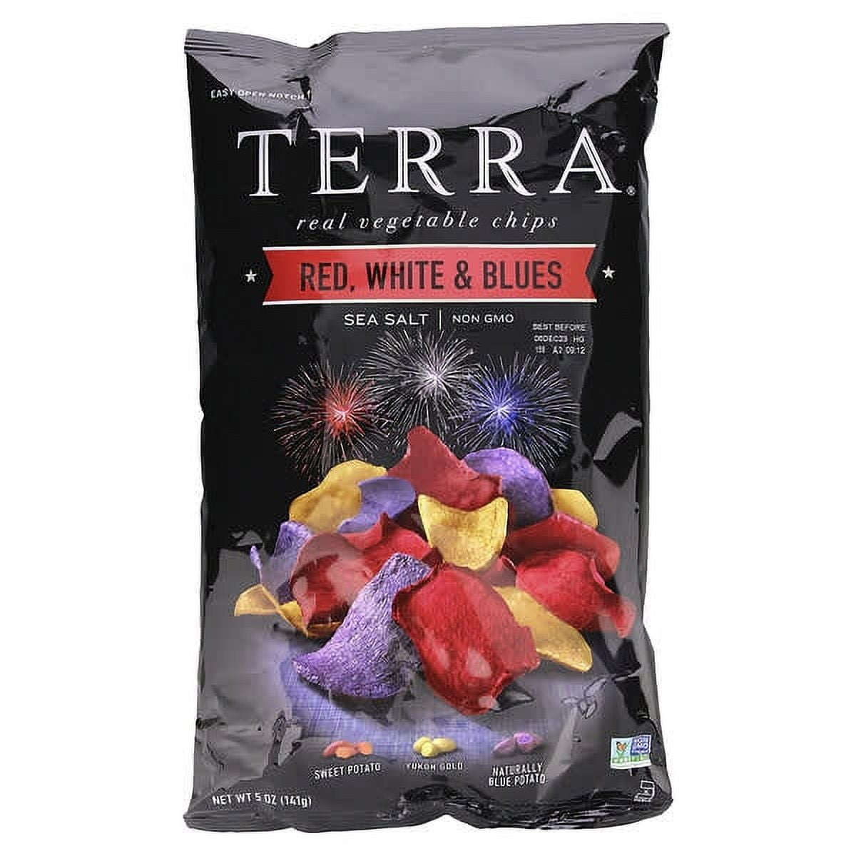 Terra, Real Vegetable Chips, Red, White & Blues, Sea Salt, 5 oz Pack of ...