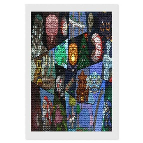 Terra-Ria0 Game Diamond Art Kits for Adults Kids,DIY 5D Round Full ...