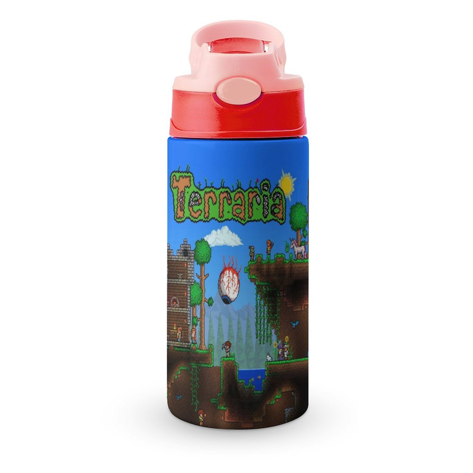 Terra-Ria0 Game Water Bottle with Straw Lid Vacuum Insulated Stainless ...