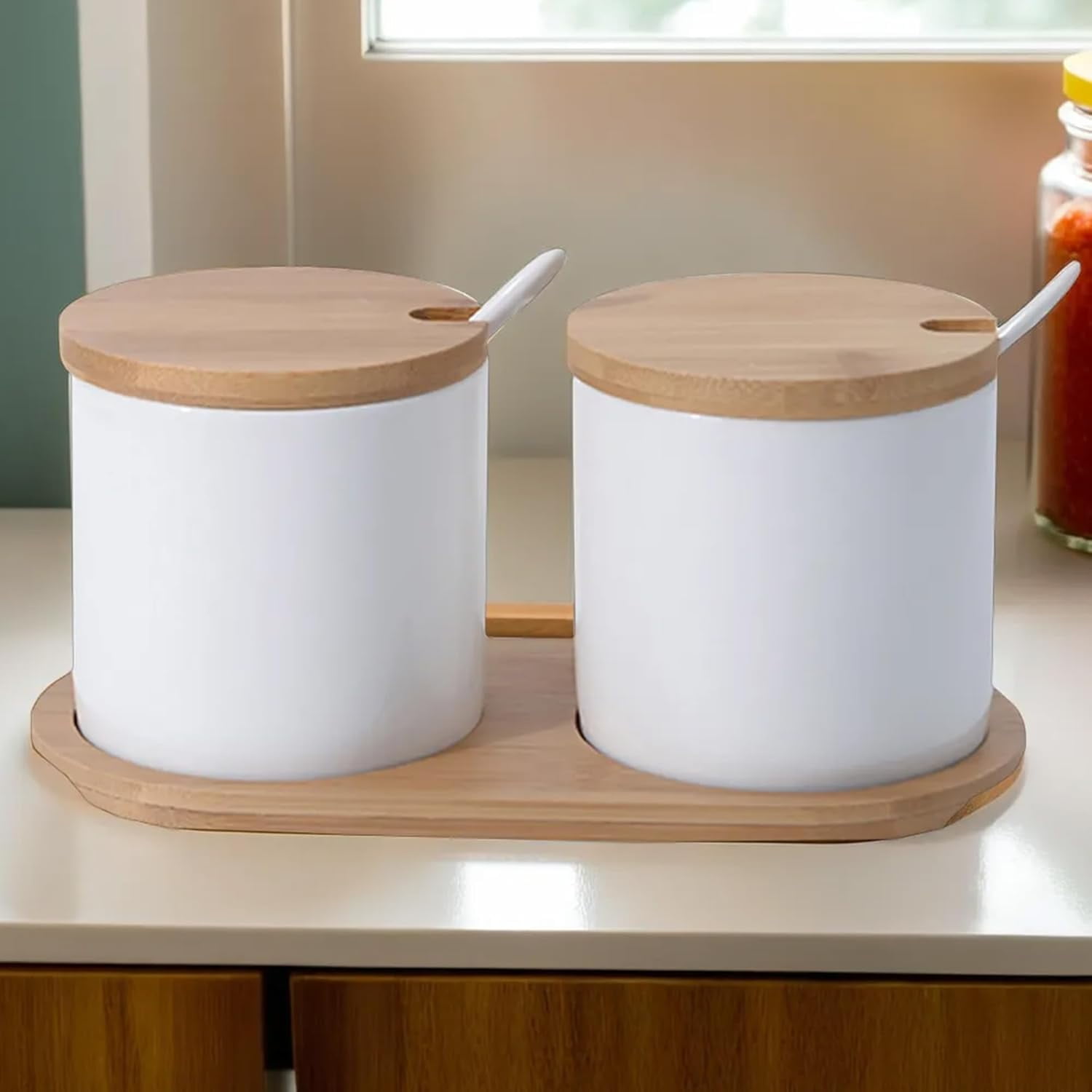 Terra Series Ceramic Airtight Jar Container Set For Kitchen 2 Pcs ...