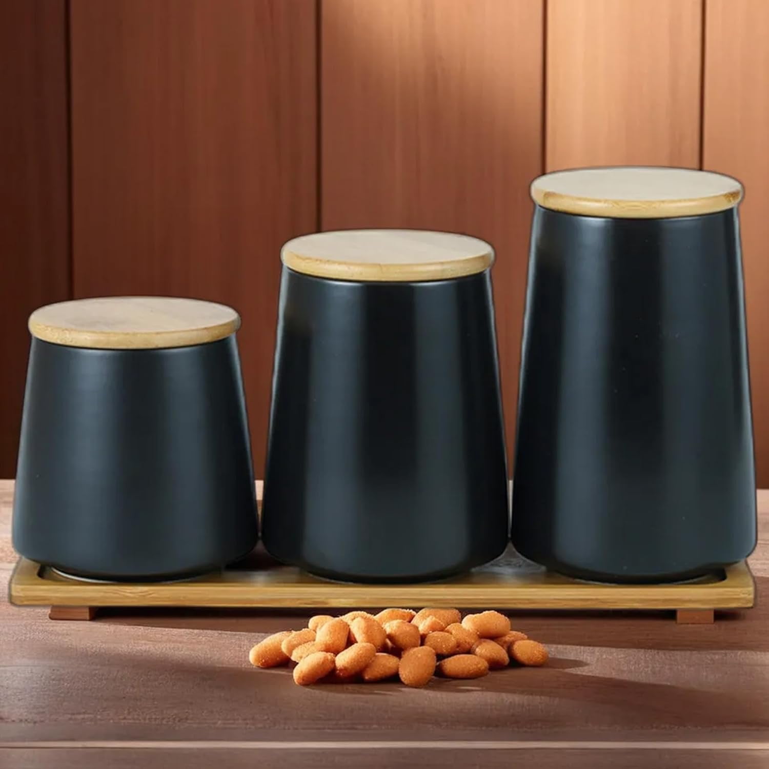 Terra Series Ceramic Airtight Jar Container Set For Kitchen 3 Pcs ...