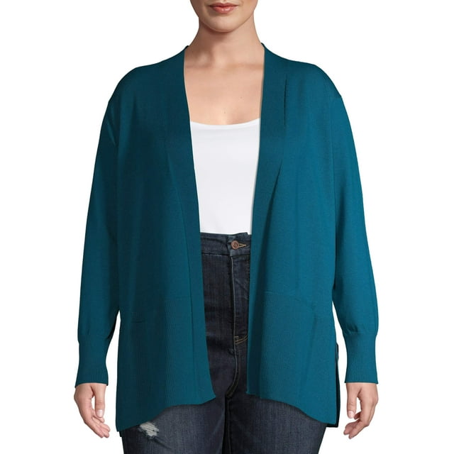 Terra & Sky Plus Size Everyday Essential Open Front Cardigan - Walmart ...