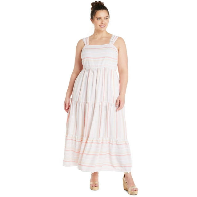 Terra & Sky Plus Size Square Neck Maxi Dress, 0X-5X - Walmart.com