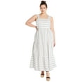 Terra And Sky Womens Plus Size Linen Blend Square Neck Maxi Dress 0x 5x