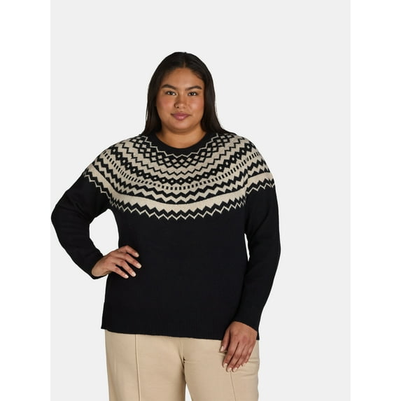 Terra & Sky Plus Size Lightweight Statement Sweater, Sizes 0X-5X, Knit ...