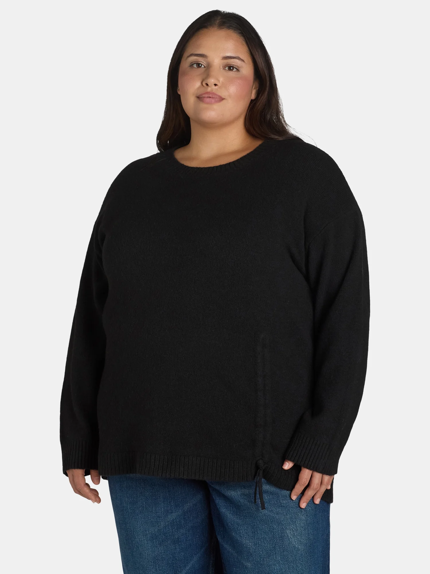 Terra & Sky Women’s Plus Cinch Waist Sweater, Lightweight, Sizes 0X-5X ...