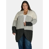 Terra & Sky Women's Plus Cable Knit Duster Cardigan, Midweight, Soft ...