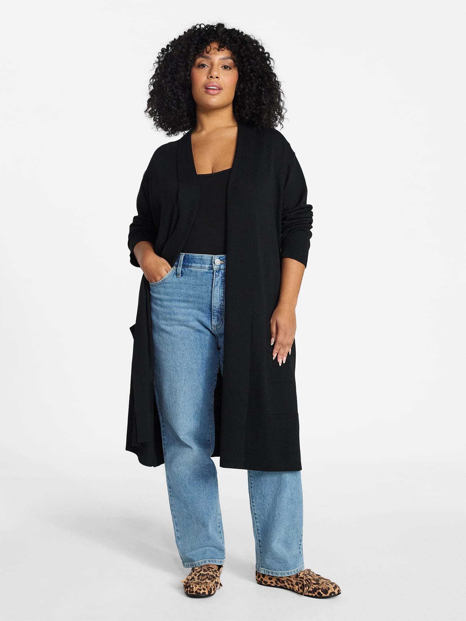 Terra & Sky Women's Plus Size Core Duster Cardigan, Sizes 0X-5X ...