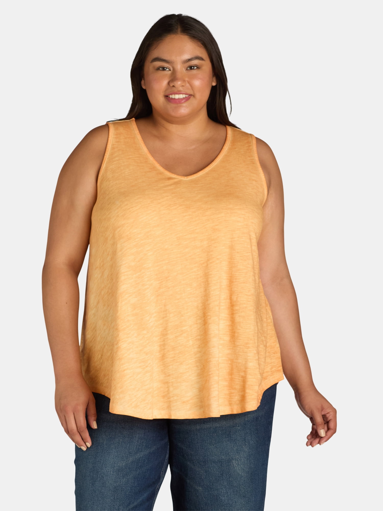 Terra & Sky Women’s Plus Cotton Twist Back Tank Top, 2-Pack, Sizes 0X ...