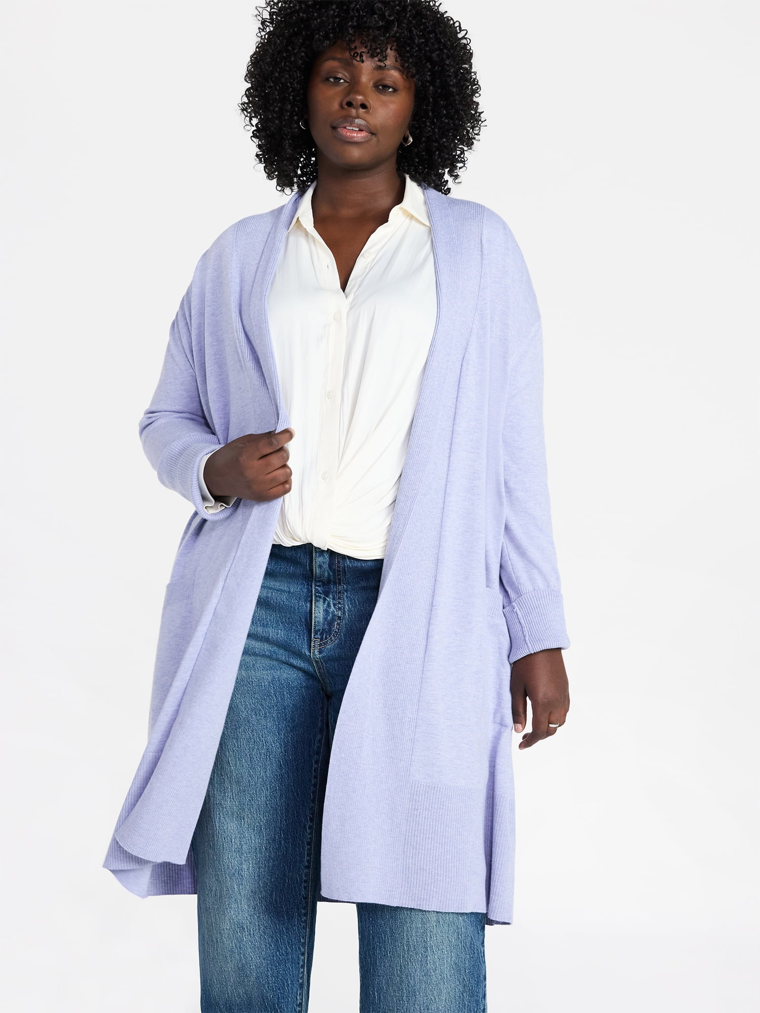 Terra & Sky Women's Plus Duster Cardigan, Sizes 0X-5X - Walmart.com