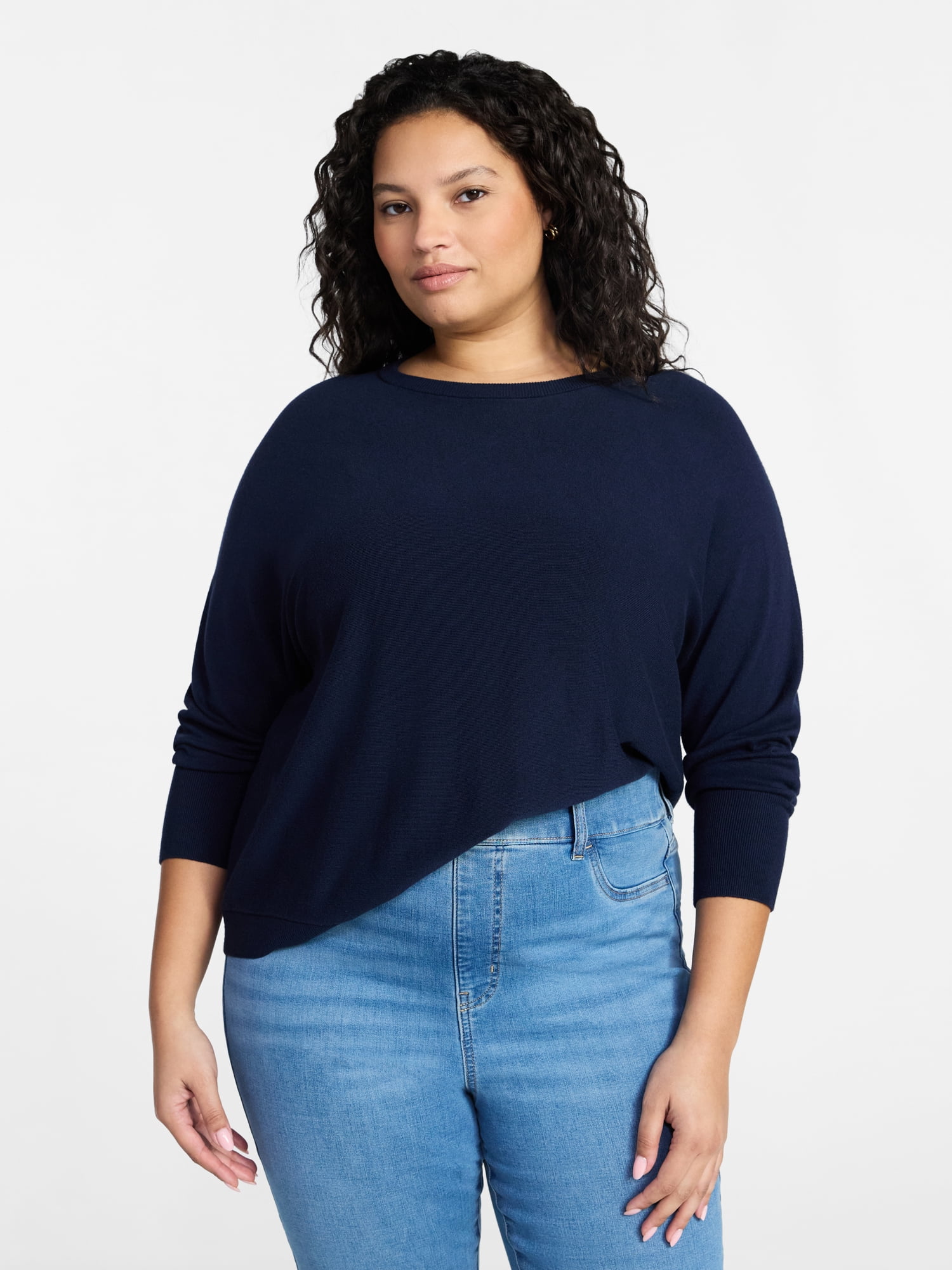 Terra & Sky Women's Plus Size Fine Gauge Dolman Sweater, Sizes 0X-5X ...