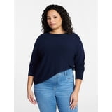 Terra & Sky Women's Plus Size Fine Gauge Dolman Sweater, Sizes 0X-5X ...