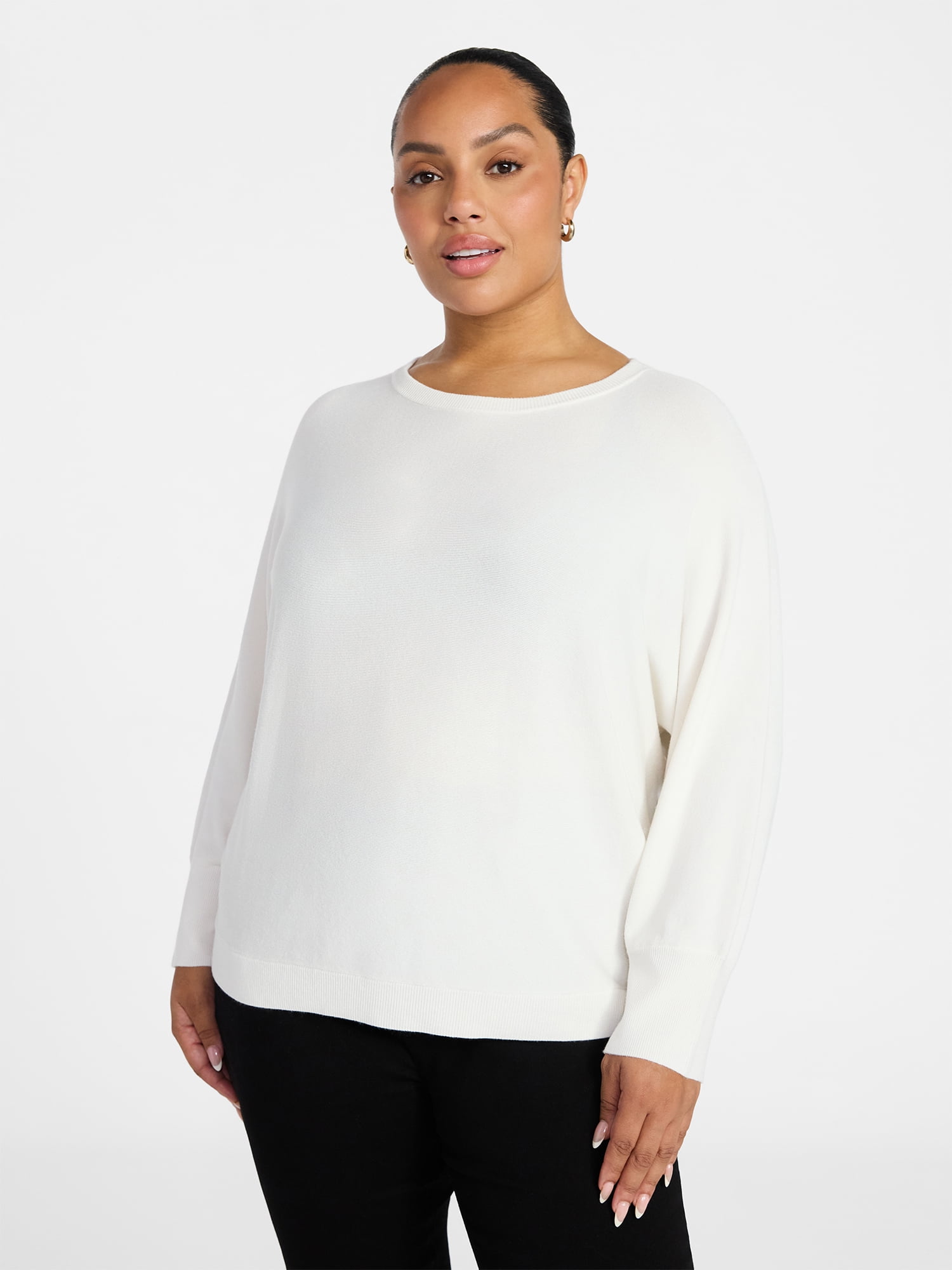 Terra & Sky Women's Plus Size Fine Gauge Dolman Sweater, Sizes 0X-5X ...