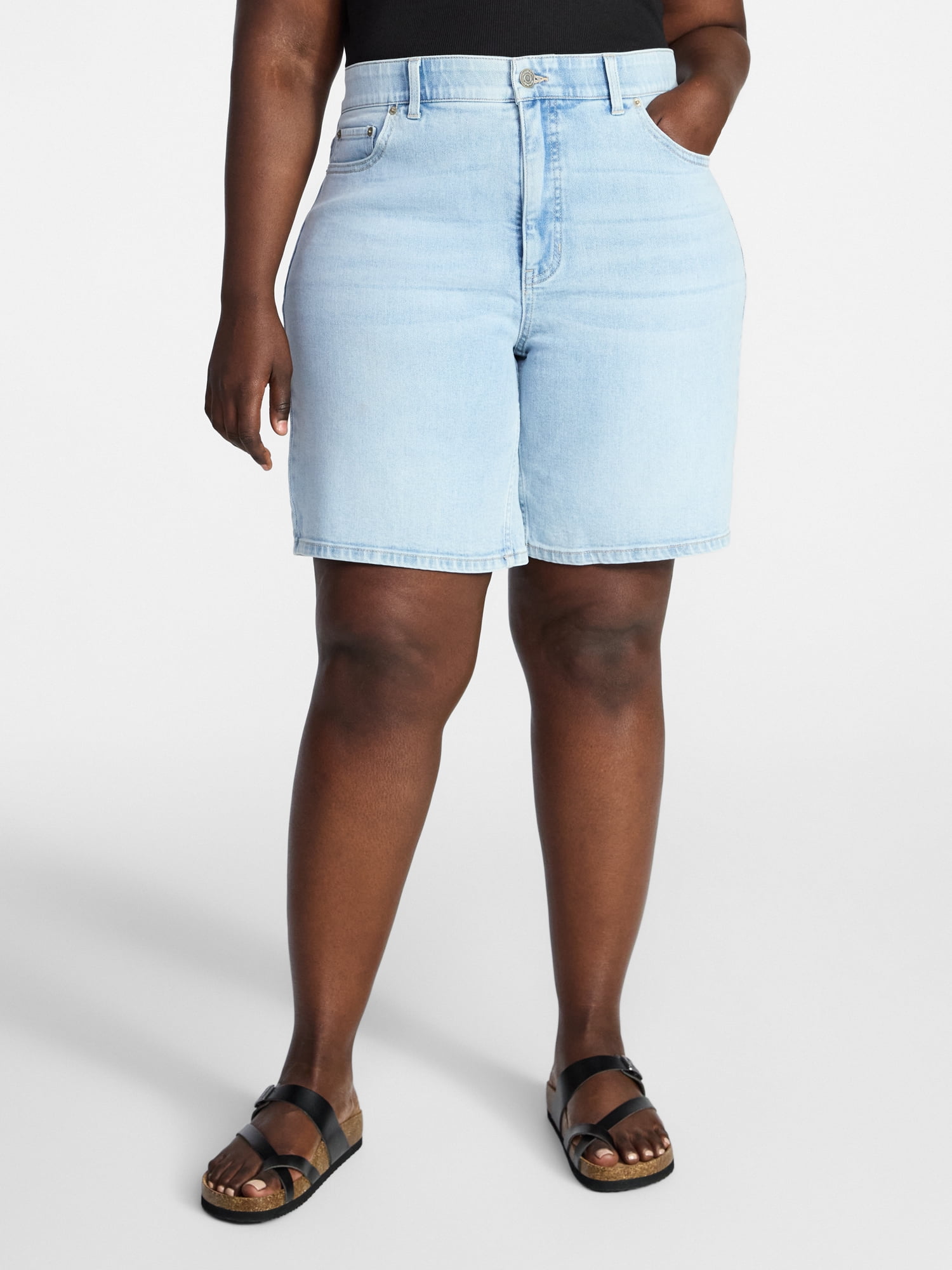 Terra & Sky Women's Plus Size Bermuda Shorts, 9" Inseam, Sizes 16W-26W ...