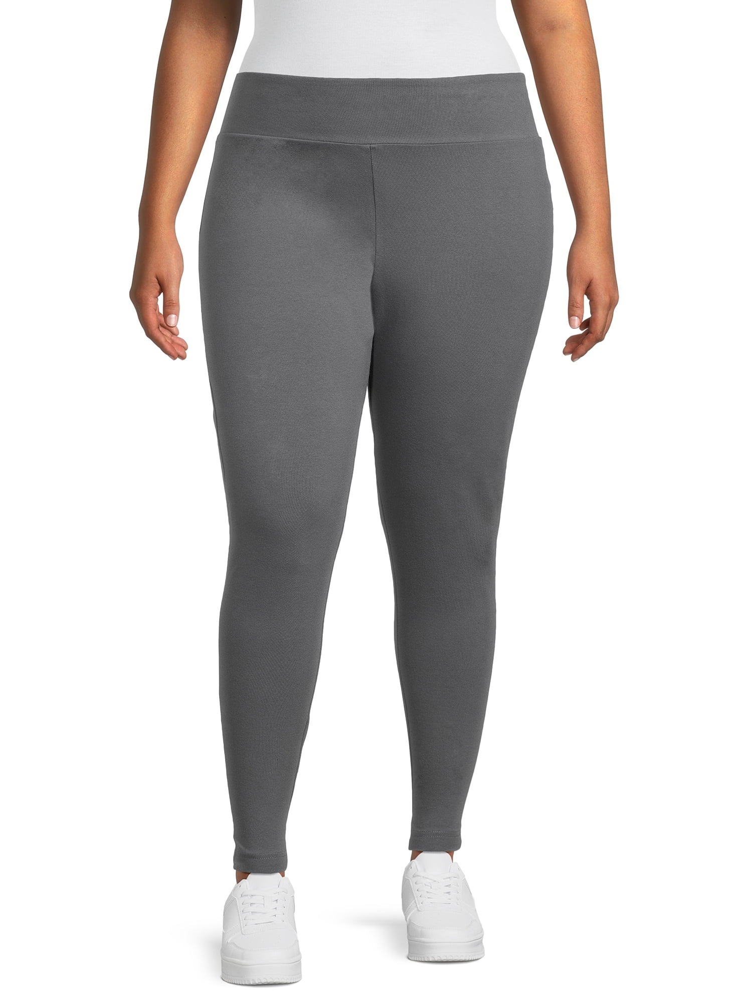 Terra & Sky Women's Plus High-Waist Core Leggings 27 inch Inseam Sizes ...