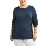 Terra & Sky Women's Plus Lace-Up Sweatshirt - Walmart.com