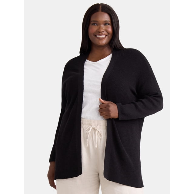 Terra & Sky Women's Plus Open-Front Cardigan, Lightweight, Sizes 0X-4X ...
