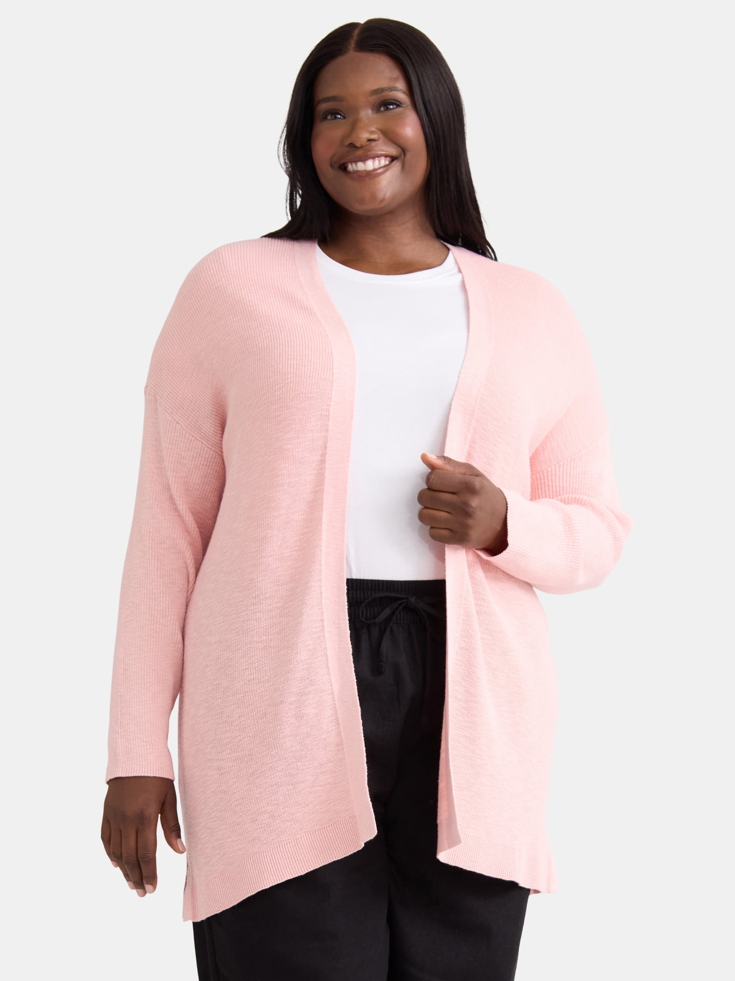 Terra & Sky Women's Plus Open-Front Cardigan, Lightweight, Sizes 0X-4X ...