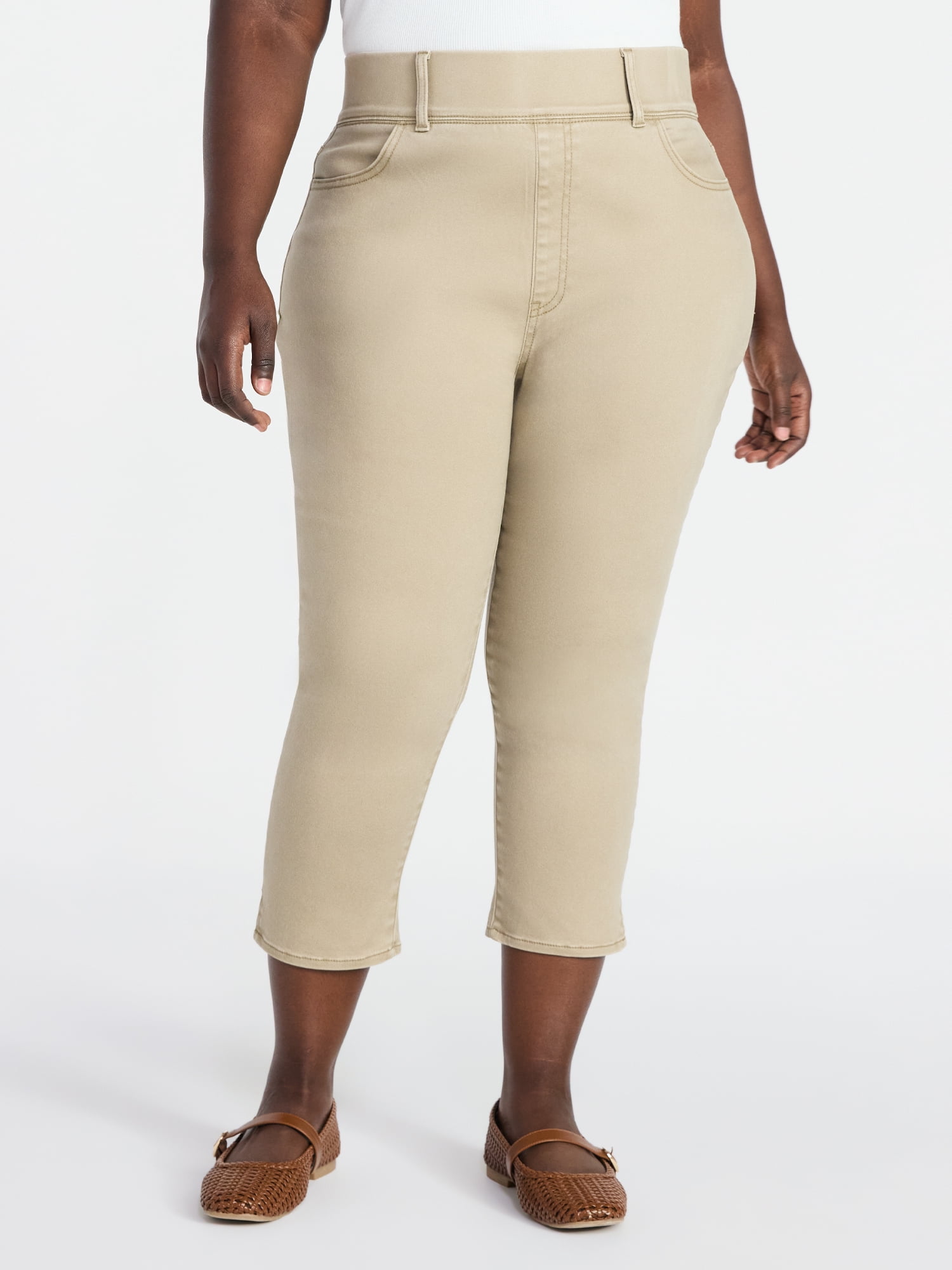 Terra & Sky Women's Plus Size Pull On High Rise Capri Jeggings, 23 ...