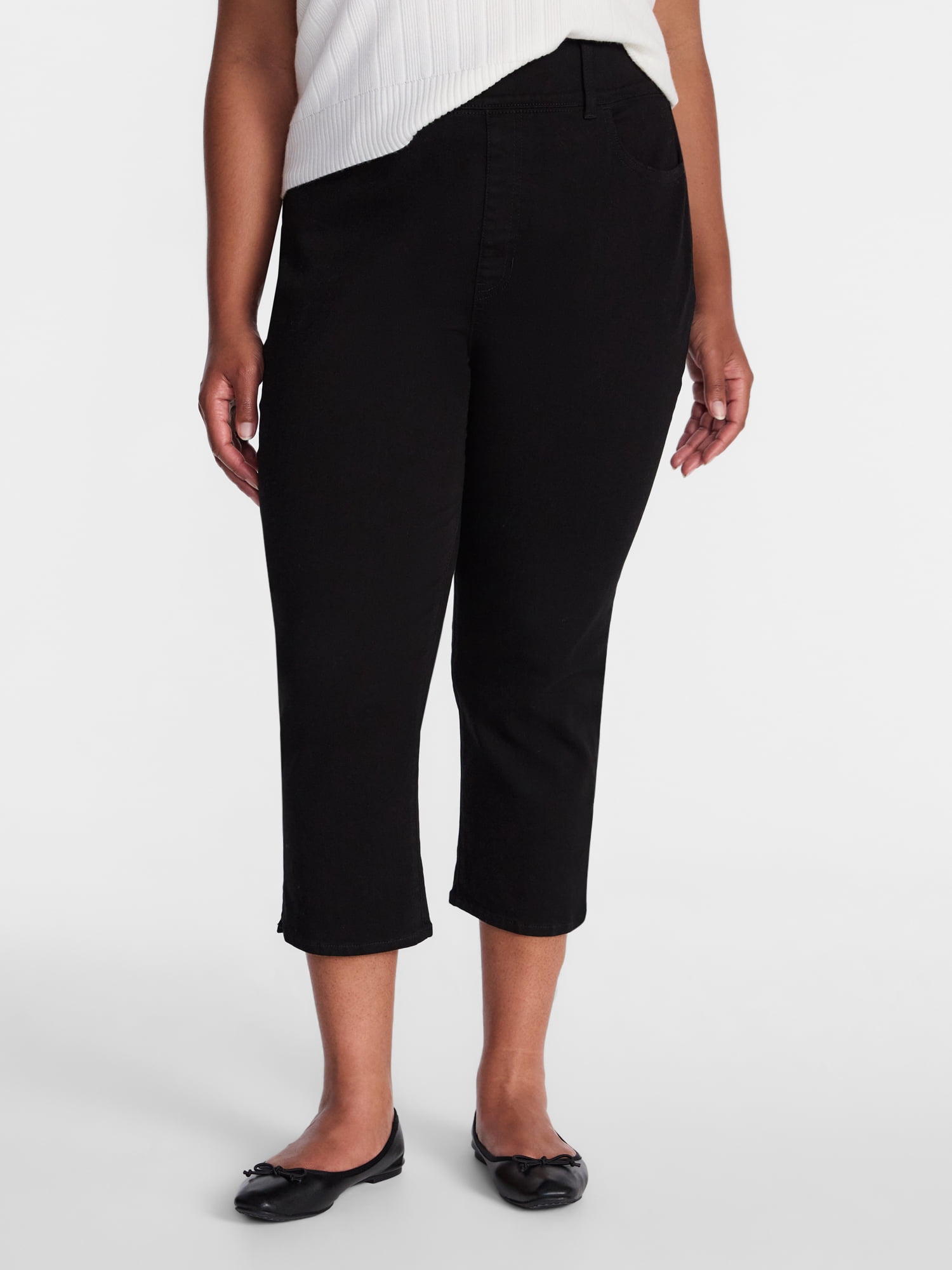 Terra & Sky Women's Plus Size Pull On High Rise Capri Jeggings, 23 ...