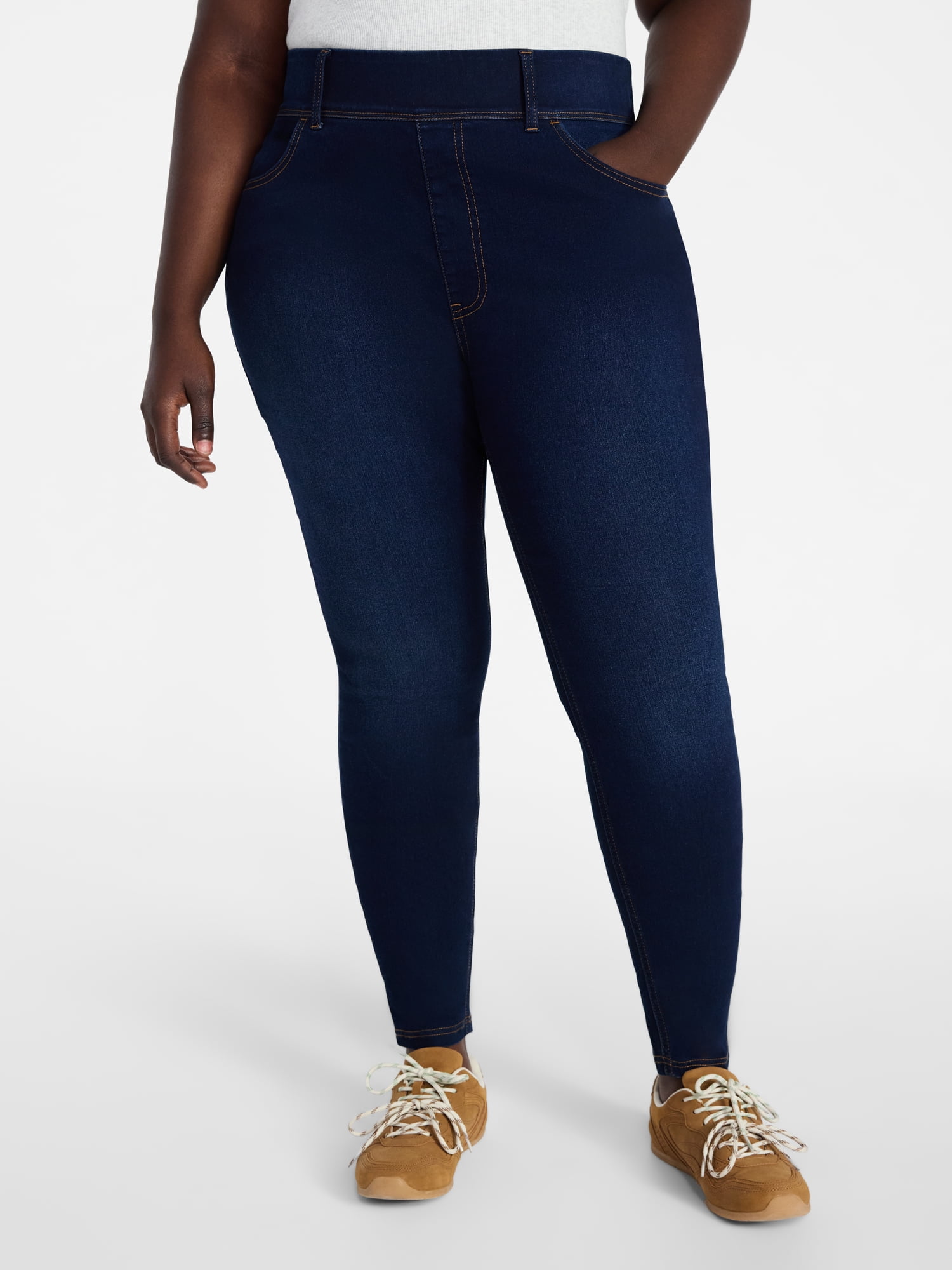 Terra & Sky Women's Plus Size Pull On High Rise Skinny Jeggings, 28 ...