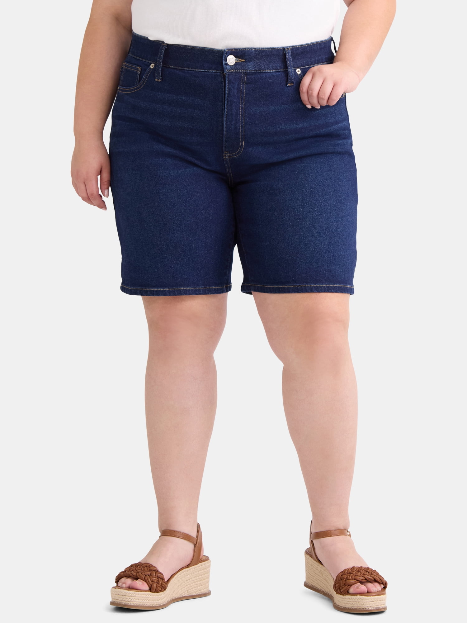 Terra & Sky Women's Plus Size Bermuda Shorts 9-inch inseam casual ...