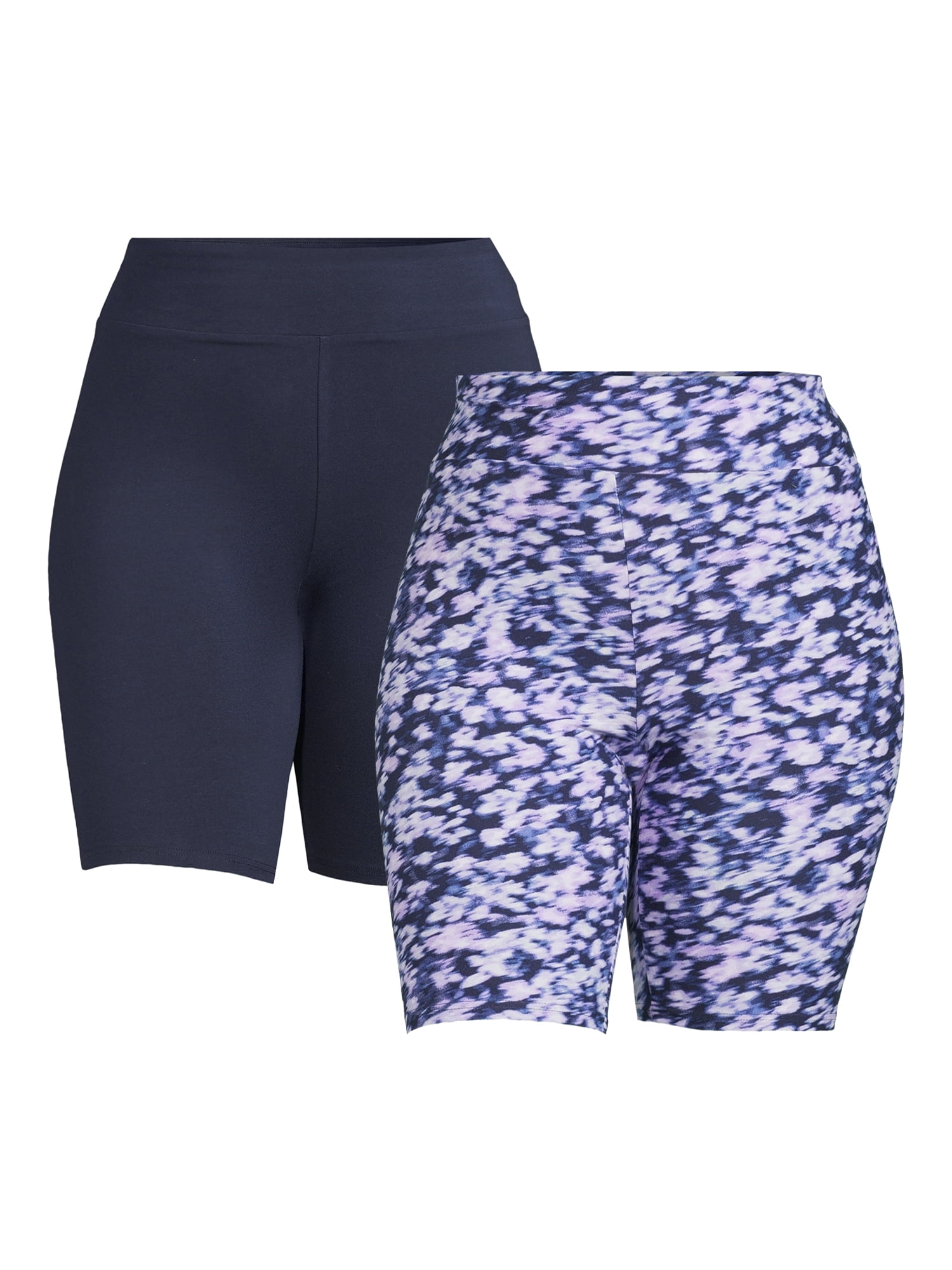 Terra & Sky Women’s Plus Size Bike Shorts, 10" Inseam, 2-Pack, Sizes 0X ...