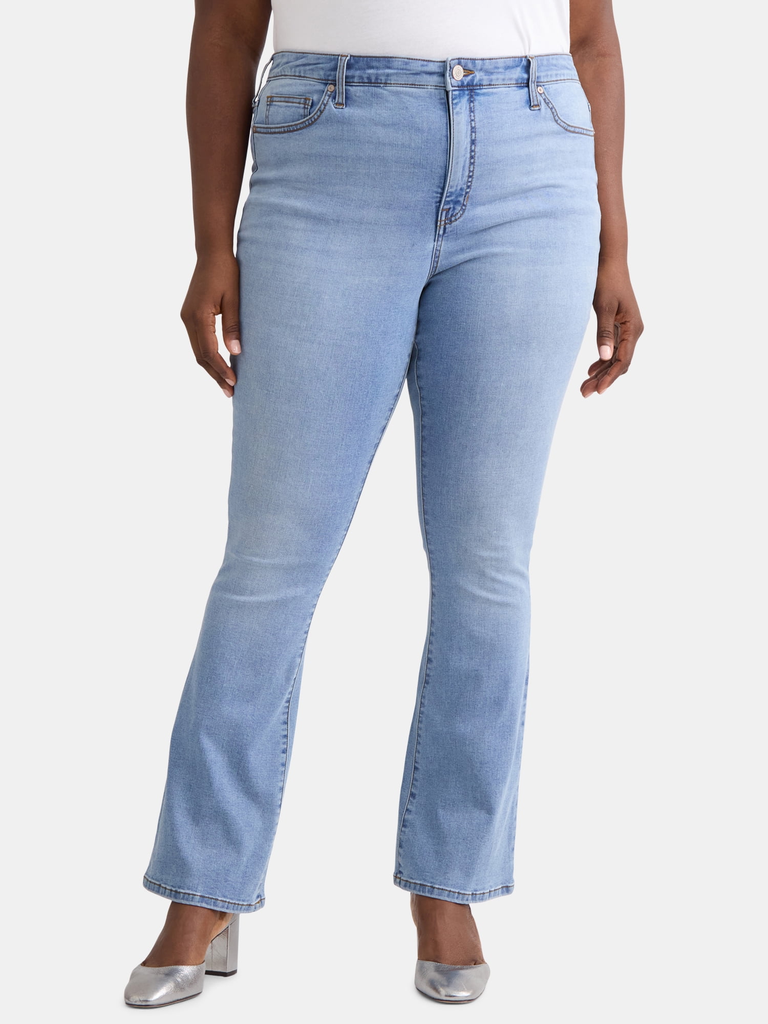 Terra & Sky Women's Plus Size Bootcut High Rise Jeans, Available in ...