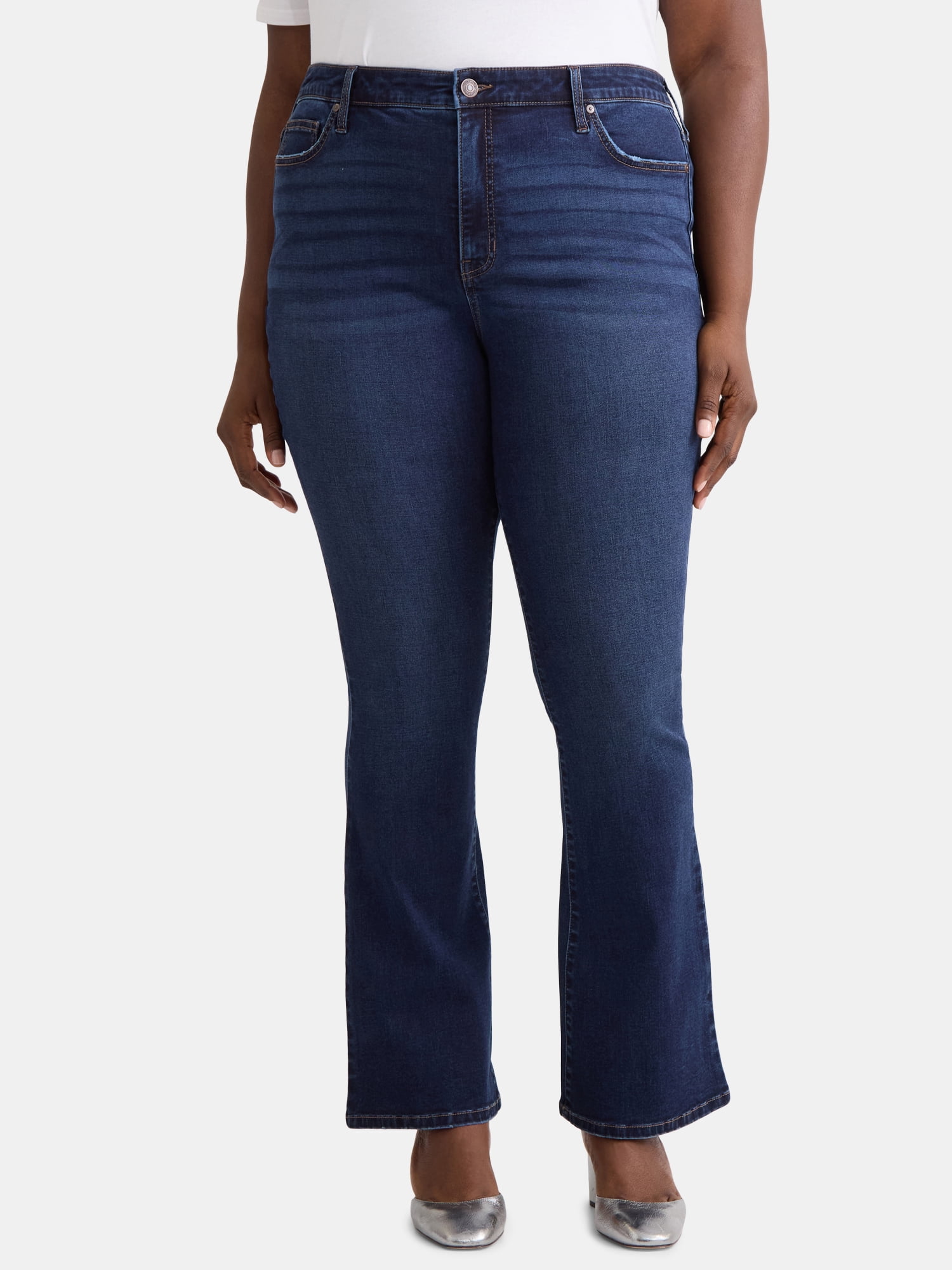 Terra & Sky Women's Plus Size Bootcut High Rise Jeans, Available in ...
