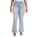 Terra & Sky Women's Plus Size Bootcut Jeans High-Waist Cotton Comfy Fit ...