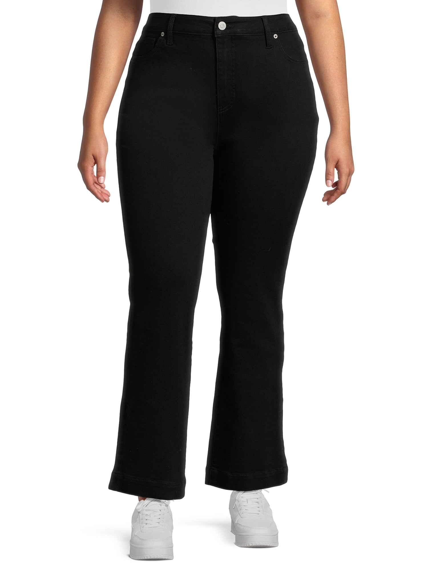 Terra & Sky Women's Plus Size Bootcut Side Slit Jeans, 31" Inseam ...