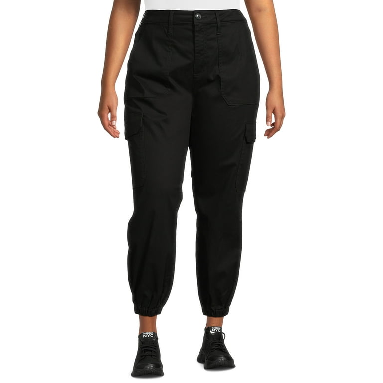 Terra & Sky Women's Plus Size Cargo Jogger Pants, 28” Inseam Terra & Sky Women's Plus Size Cargo Jogger Pants, 28” Inseam
