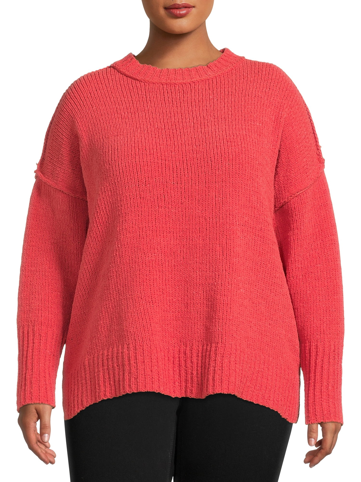 Terra & Sky Women's Plus Size Chenille Crewneck Sweater - Walmart.com