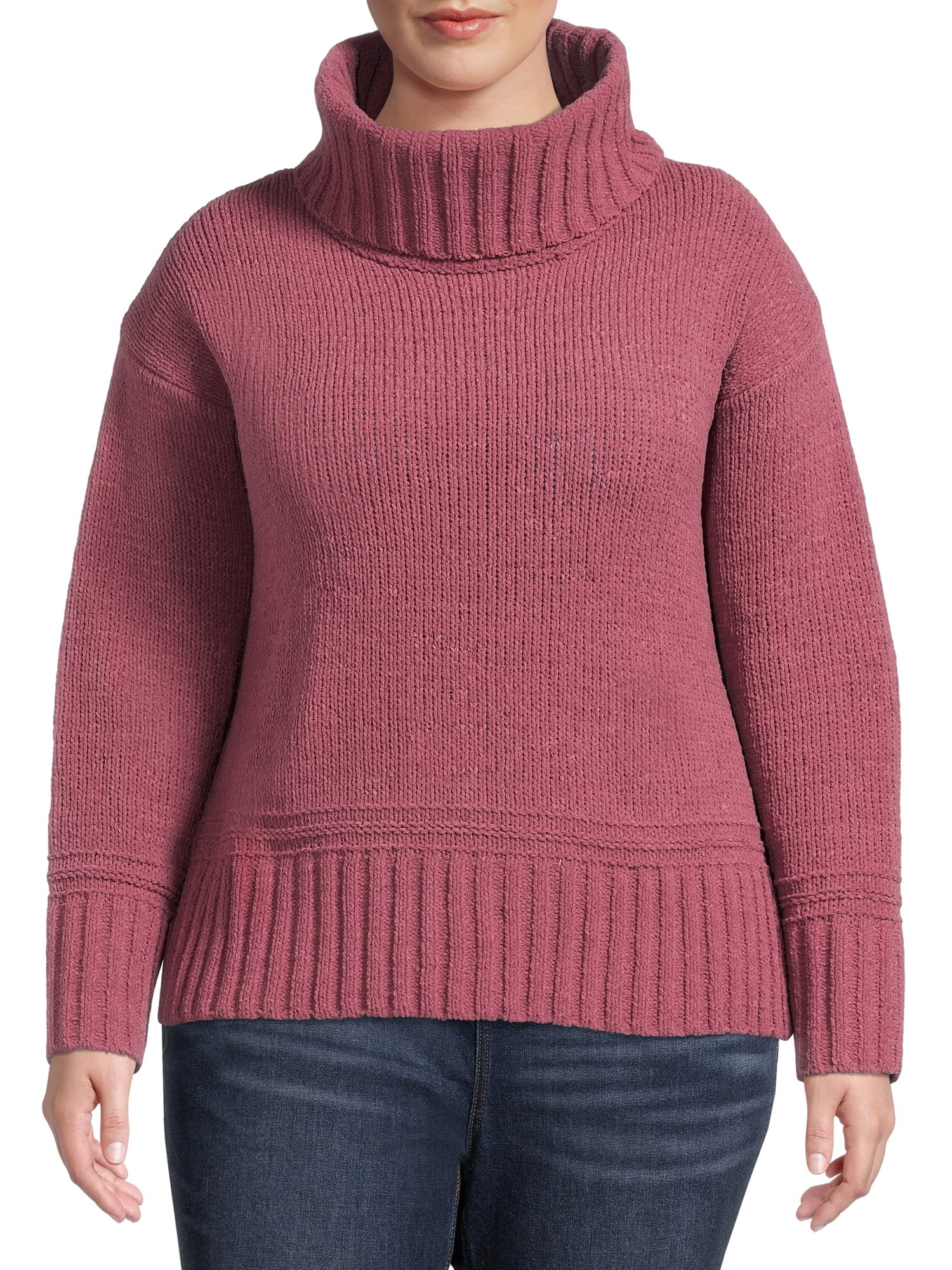Terra & Sky Women's Plus Size Chenille Turtleneck Sweater - Walmart.com