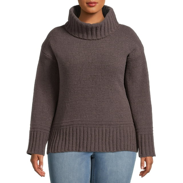 Terra & Sky Women's Plus Size Chenille Turtleneck Sweater - Walmart.com