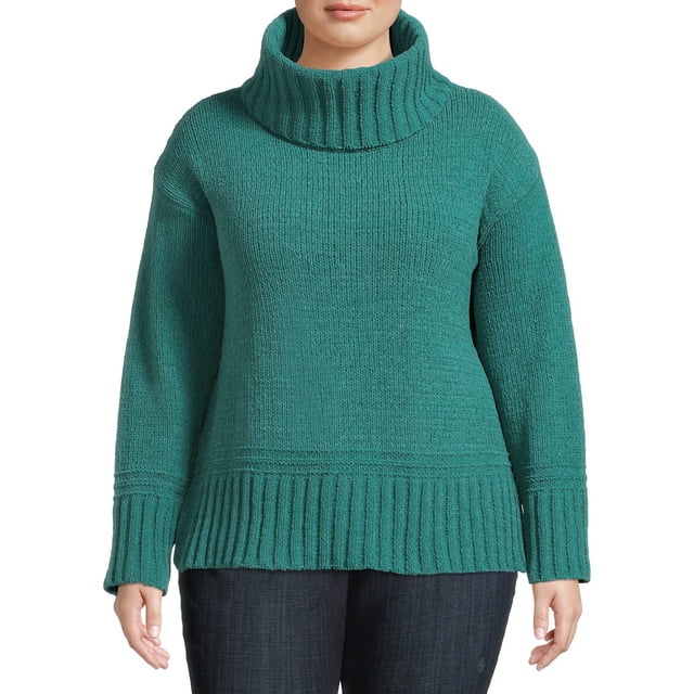 Terra & Sky Women's Plus Size Chenille Turtleneck Sweater - Walmart.com