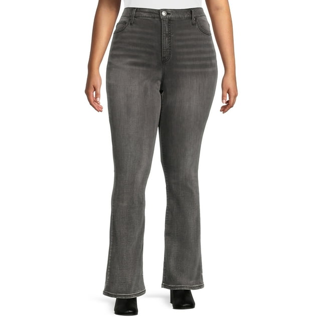 Terra & Sky Plus Size Bootcut Jeans - Stretch Denim - Walmart.com