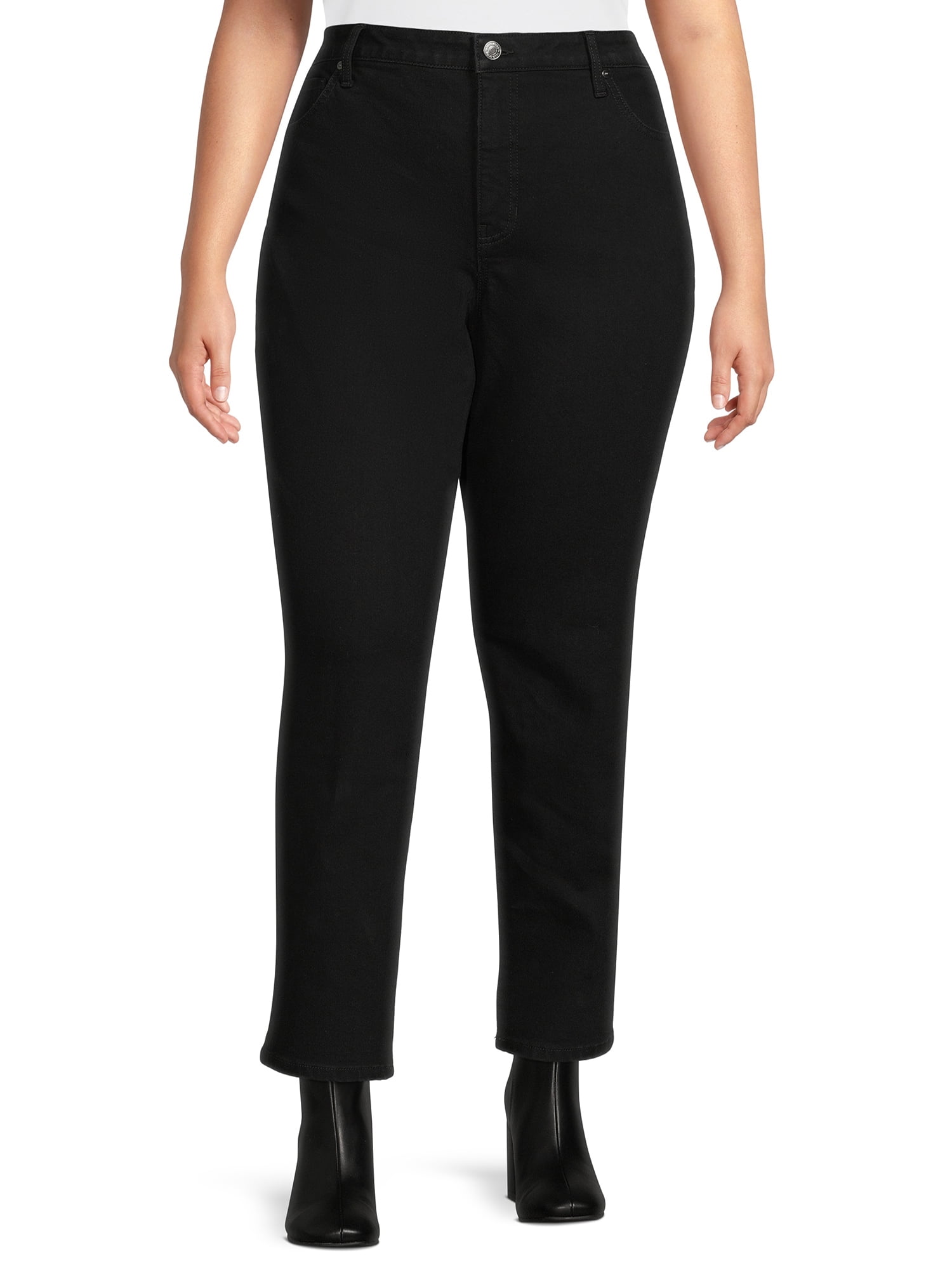 Terra & Sky Women's Plus Size Core Straight Leg Jeans, Available in ...