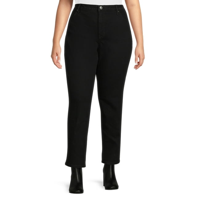 Find Your Perfect Terra And Sky Womens Plus Size Core Straight Leg Jeans
