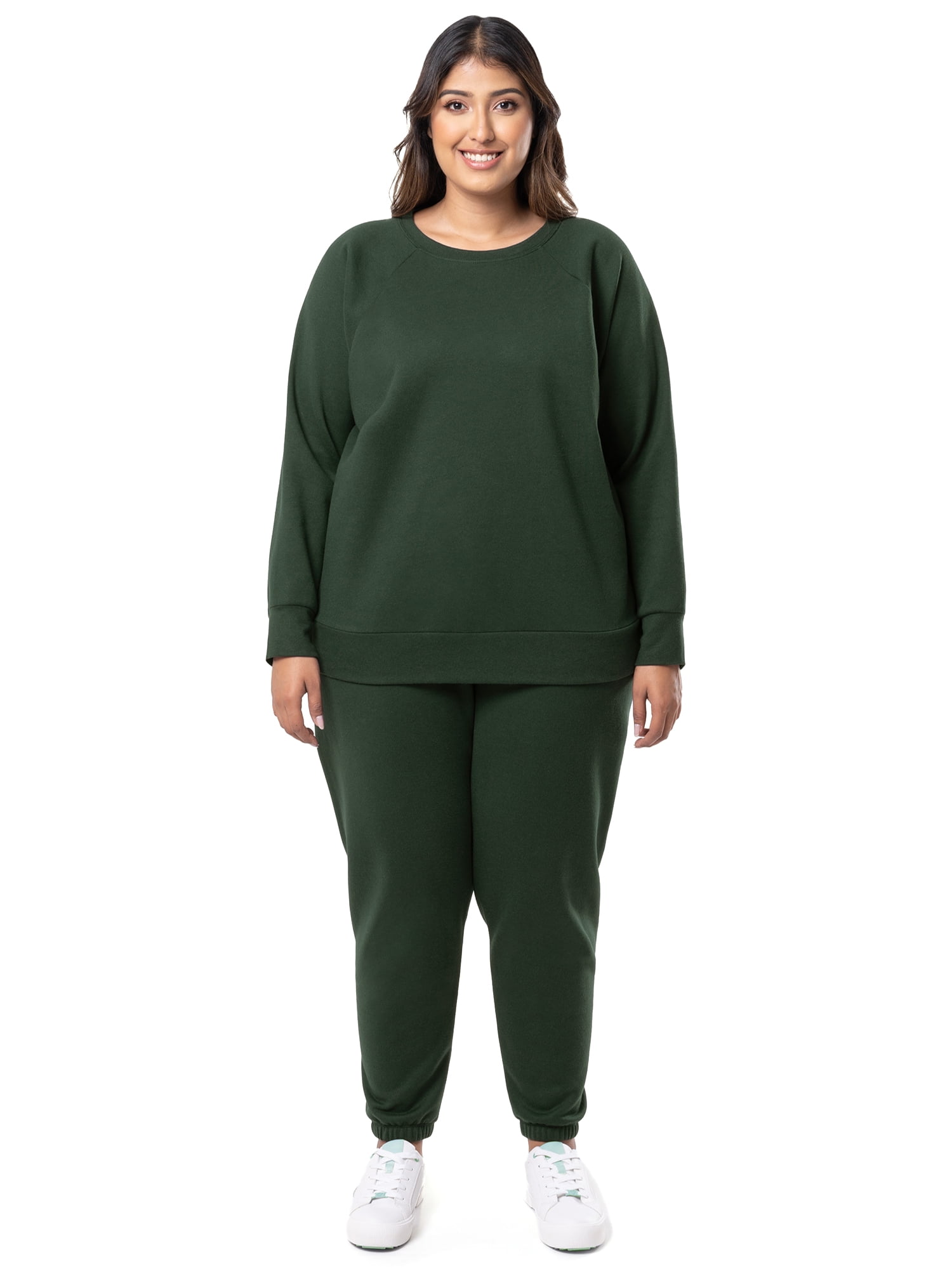 Terra & Sky Women's Plus Size Cotton Blend Fleece Sweatshirt and ...