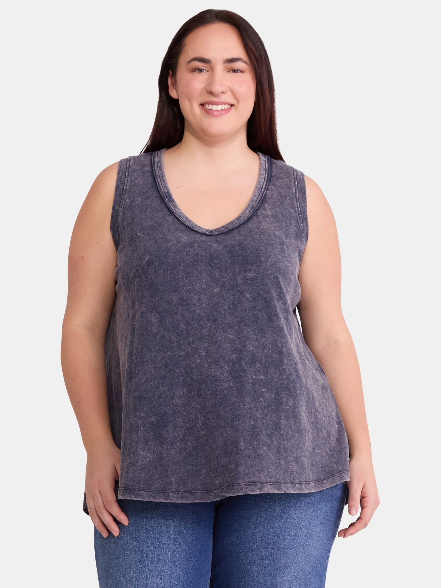 Terra & Sky Women's Plus Size Cotton Swing Tank Top, Sizes 0X-5X ...