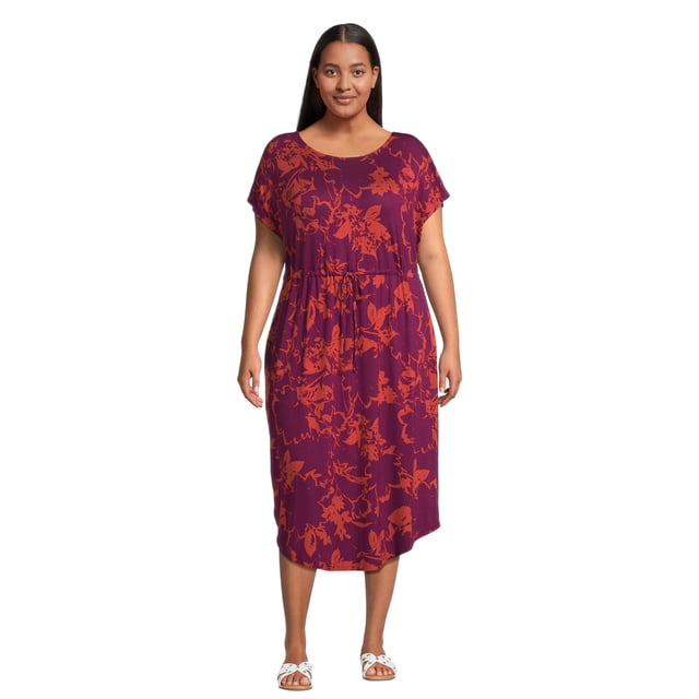 Terra & Sky Women's Plus Size Criss Cross Dress - Walmart.com